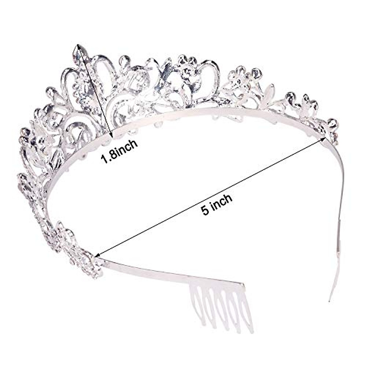 COCIDE Silver Tiara Crowns Crystal Headband Princess Rhinestone Crown with Combs Bride Headbands Bridal Wedding Prom Birthday Party Hair Accessories Jewelry for Women Girls
