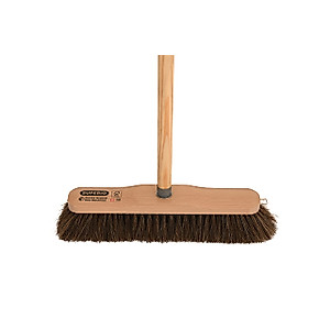 Horsehair Broom Natural Bristles with Wooden Handle, Durable Beech Wood Brush Head Genuine Horse Hair Bristles, Swiss Made Broom - Parquet, Solid Hardwood Floor, Tile Surfaces