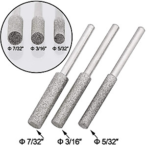 OIIKI 6 Pack Burr Grinding Stone File, Chainsaw Sharpener 3/16 Inch (Silver)