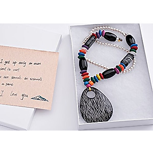 8x5.5x1.25 Cotton Filled Jewelry Gift Boxes, Kraft Cardboard Jewelry Boxes, Jewelry Gift Box for Necklace, Earring, Bracelet, Accessories, Bulk Jewelry Box for Small Business & Boutique, White 20 Pcs