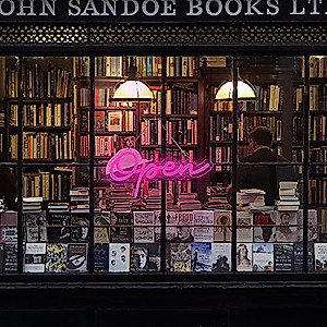 MOLCOVEX LED Neon Open Sign, 15"x 7.3" Business Open Sign with Remote, Adjustable Brightness Open Neon Lights for Restaurant Bar Salon Stores Hotel Wall Decor Light Open Sign (Pink)