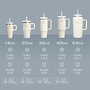 Stanley Quencher H2.0 Tumbler with Handle and Straw 30 oz | Flowstate 3-Position Lid | Cup Holder Compatible for Travel | Insulated Stainless Steel Cup | BPA-Free | Twilight