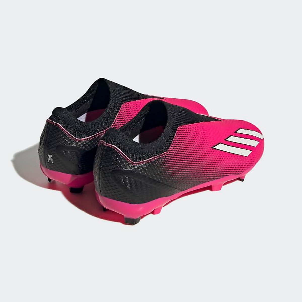 adidas X SPEEDPORTAL.3 Laceless Firm Ground Soccer Shoe, Team Shock Pink/Zero Metallic/Black, 2 US Unisex Little Kid