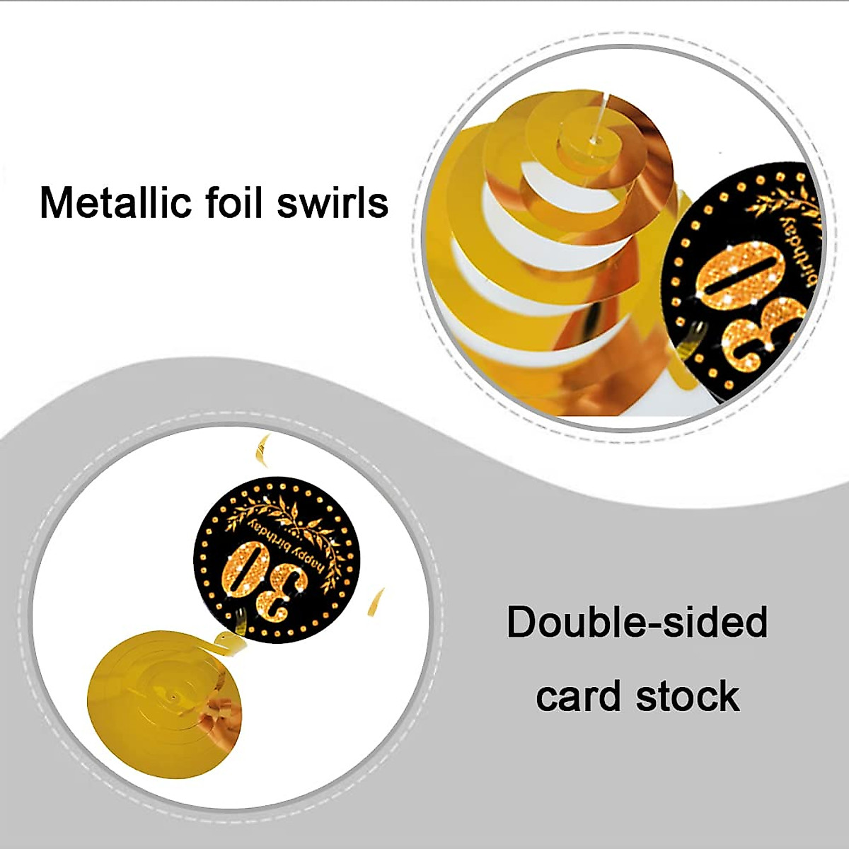 6 PCS Hanging Swirl Decoration 30th Birthday Decoration Creative Party Decoration for Home Garden Decoration