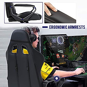 High-Back Gaming Chair PC Office Chair Computer Racing Chair PU Desk Task Chair Ergonomic Executive Swivel Rolling Chair with Lumbar Support for Back Pain Women, Men (White)