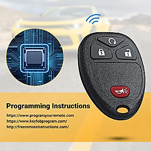 Key Fob Keyless Entry Remote Compatible with Chevrolet Silverado Avalanche Captiva Equinox Express Suburban Tahoe Traverse, GMC Sierra Acadia Savana Yukon, 4 Buttons Replacement OUC60221, OUC60270