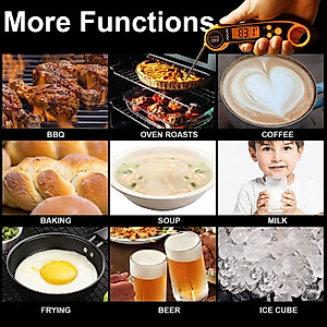 YOXIJAC Instant Read Meat Thermometers for Cooking Waterproof Digital Food Thermometer for Grill BBQ Candy Thermometer with Backlight, Magnet, Calibration, and Long Foldable Probe Thermometer