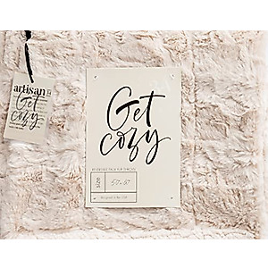 Artisan 34 Extra Warm and Cozy Faux Fur Throw Blanket- Bed & Couch Fuzzy and Fluffy Super Soft Reversible Taupe Throw Blanket for Home Décor- Double Sided, Ultra Soft Throw Blanket- 50 x 60 Taupe