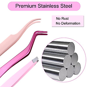 Lash Applicator Tool 3 Pcs Lash Cluster Applicator Tool Lash Tweezers for Eyelash Clusters False Eyelash Tool Applicator Eyelash Tweezers for Extensions Cluster Lash Tweezers Set