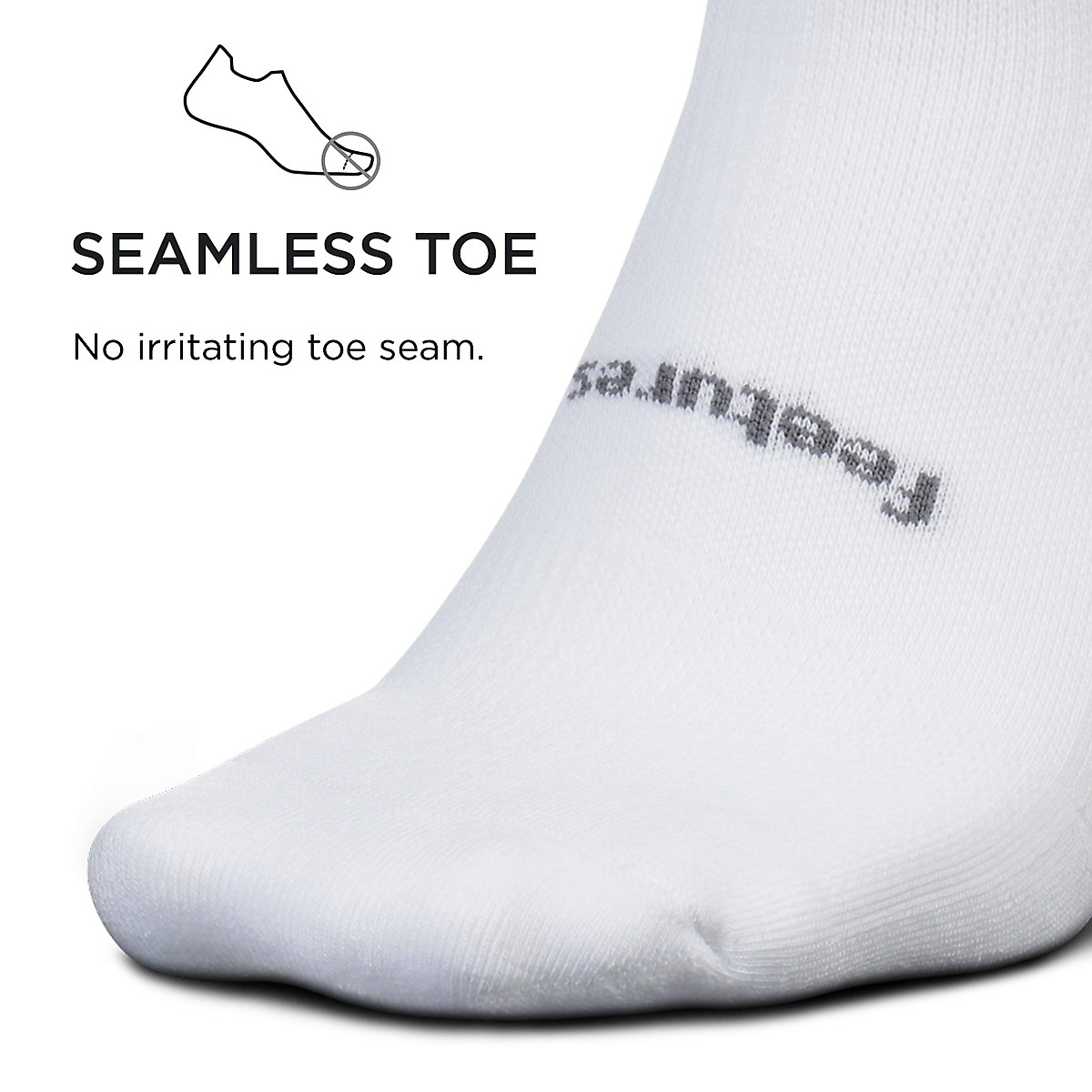 Feetures Unisex High Performance Cushion Quarter Sock (Large, White)