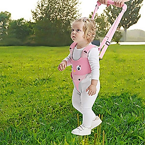 IULONEE Baby Walker, Handheld Kids Toddler Walking Harness Helper Assistant Protective Belt Child Activity Walker Adjustable Standing Up Walking Learning Helper for Toddler 7-24 Month (Pink)