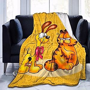 MKJIH Garfield Cartoon Cat Flannel Throw Blanket.Micro Fleece and Luxury Warm Blanket for Bed Sofa Travel Four Seasons Blanket .50 X 40 in
