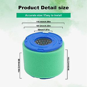JICHEKU 393957 271794 Air Filter Fit for BS 393957 393957S 390930 4106 24519 7-18 HP Horizontal Engines JD PT9334 LG393957S LG393957 PT4301 Lawn Mower Ariens 02451900 24519 with 270782 Pre Filter