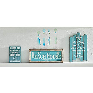 Beachcombers Beach House Framed Coastal Plaque Sign Wall Hanging Decor Decoration for The Beach Multi