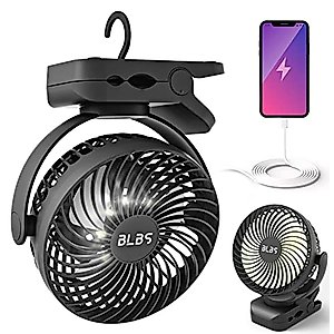 Portable Fan - 65H 12000mAh Tent Fans for Camping - Camping Fan Rechargeable Use As Power Bank, Battery Powered Fan with Hanging Hook, Camping Fans for Tents, Rechargable Fan for Camping, Black