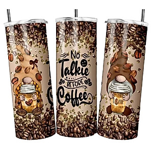 Coffee Gnomes Tumbler Sublimation Transfer, Ready to Press, 20 oz Straight Tumbler, Coffee Gnome Transfer for Tumbler, Gnome Transfer Wrap