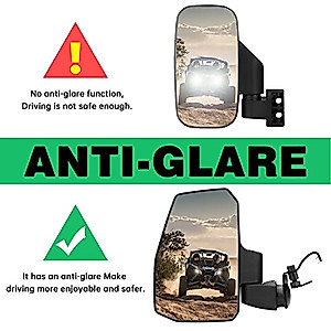 SHEJISI UTV Ranger Side Mirrors, Innovative automatic folding and resetting function, improving safety and driving experience, for Polaris Ranger General, Can Am Defender 2021+Commander Maverick Trail