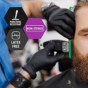 MED PRIDE Black Nitrile Examination Gloves Medium [Box of 50]- 4 Mil Thick Disposable Latex/Powder-Free Surgical Gloves For Doctors Hospital & Home Use