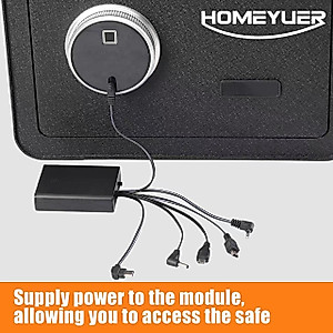 HOMEYUER External Power Supply Box with six Kind Jacks and ON/Off Switch for Various DC Equipment,Like Some Kinds Safe Box,Electronic Cabinet Lock,Toys,LED Lighting and so on.Output DC 6V