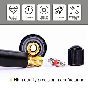 UGSHY 5 PCS Snap-in Tire Valve, TR412 Short Valve Stem, for Tubeless 0.45 Inches Rim Holes on Standard Vehicle Tires (Black)