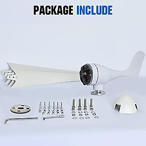 ECO-WORTHY 400W Wind Turbine Generator Power Kit (New Upgrade) with 40A PWM Solar Wind Hybrid Controller for Home/Monitoring/Streetlight/Boat/Solar Wind System