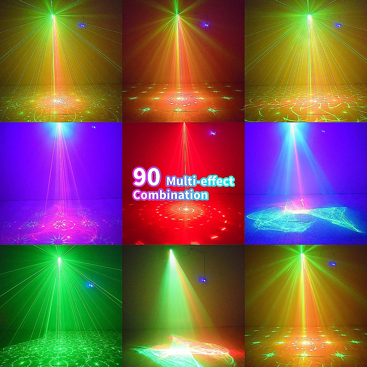 Enjoyedled DJ Disco Stage Party Lights - Northern Laser Light Effect RGB Led Sound Activated Strobe Lighting with Remote Control for Indoor Birthday Halloween Karaoke Club KTV
