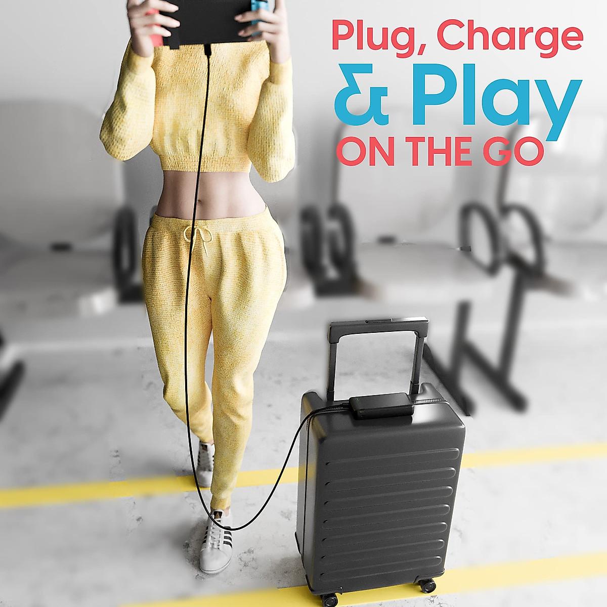 TalkWorks Nintendo Switch Power Bank 20,000mAh - Portable Charger Power Battery Pack With USB Ports And LED Battery Indicator - Compact Easy-to-Carry External Battery Supply With 3ft USB-C Cable