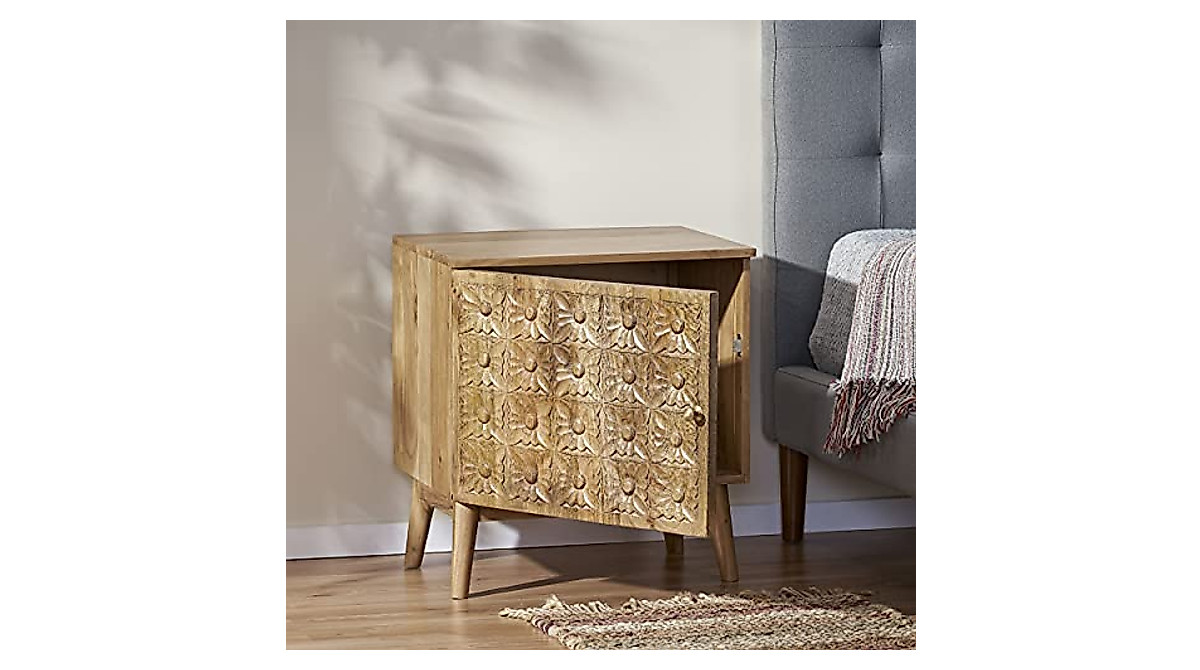Christopher Knight Cooney Nightstand in Natural - Boho Chic Design