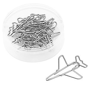 Airplane Shape Paper Clips, 10pcs/Set Stainless Steel Cute Plane Paperclips Funny Bookmarks Marking Document Organizing Clip for Memo Office Supplies School Stationery Gift Wedding Decoration