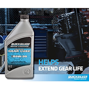 Quicksilver by Mercury Marine 80W-90 Premium Gear Lube, Marine Engine, 32 oz.