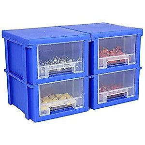 Modular Stackable Expandable Stacking Storage Hardware Organizer Bins with Drawers