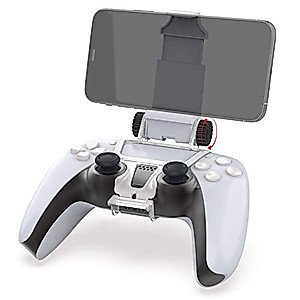 PS5 Controller Mobile Gaming Clip, PS5 Controller Phone Mount Adjustable Phone Holder Clamp, White