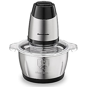 Meat Grinder Electric Food Chopper Processor by Homeleader 8 Cup Chicken Grinder Chopper with Stainless Steel Bowl for Lean Ground Meat Vegetables Fruits Nuts Ice Fast and Slow 2 Speeds 4 Sharp Blades Pure Copper Motor