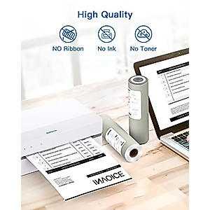 POLONO Thermal Printer, 8.5 x 11 US Letter Size Thermal Printing Paper Compatible with FT800 Wireless Printer, No Ink No Toner Compact Printer for Home Use, Office