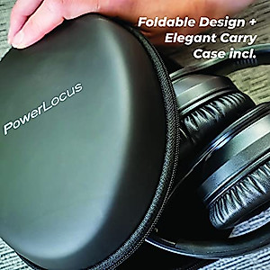 PowerLocus Active Noise Cancelling Headphones Over Ear, Wireless Headphones with Microphone, Hi-Fi Stereo, Soft Memory Foam Ear Cups, 35H Playtime and Fast Charging for Phones, Home Office, TV, Travel