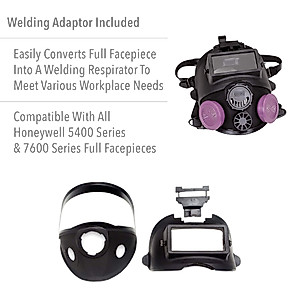 NORTH Honeywell North 7600 Series Niosh-Approved Full Facepiece Silicone Respirator With Welding Adaptor, Small (760008ASW)