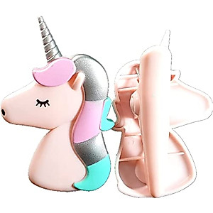 2 Set (4 Ct) Pink Ice Cream / Pink Unicorn Beach Towel Clips Jumbo Size for Beach Chair, Cruise Beach Patio, Pool Accessories for Chairs, Household Clip, Baby Stroller