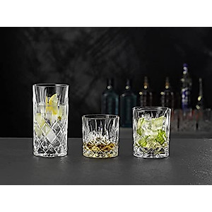 Nachtmann Noblesse Collection Long Drink Glasses | Set of 4 cocktail Cups | Made of Crystal Glass | 6-Inch Highball Glasses for Cocktails, Juice and other Mixed Drinks | 13-Ounces