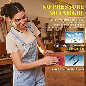 MIPEACE Bluetooth Earplug Headphones for Work, Neckband Ear Protection Bluetooth earplugs Work earbuds-29db Noise Reduction Safety Headphones with Replacement Buds,19+Hour Battery for Lawn Mowing DIY