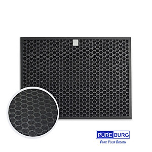 PUREBURG Replacement Filter Pack Compatible with RabbitAir BIOGS CLASSIC SPA-421A SPA-582A Air Purifier,H13 HEPA + Activated Carbon Filter Air Clean dust PM2.5 Odor