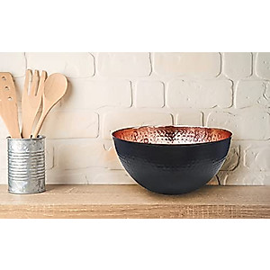 Alchemade Hammered Copper Bowl - Black Copper Bowl To Add To Your Copper Kitchenware Or Use as Farmhouse Copper Home Decor - Great for Everyday Kitchen Use