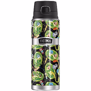 Rick and Morty Portal Mayhem THERMOS STAINLESS KING Stainless Steel Drink Bottle, Vacuum insulated & Double Wall, 24oz
