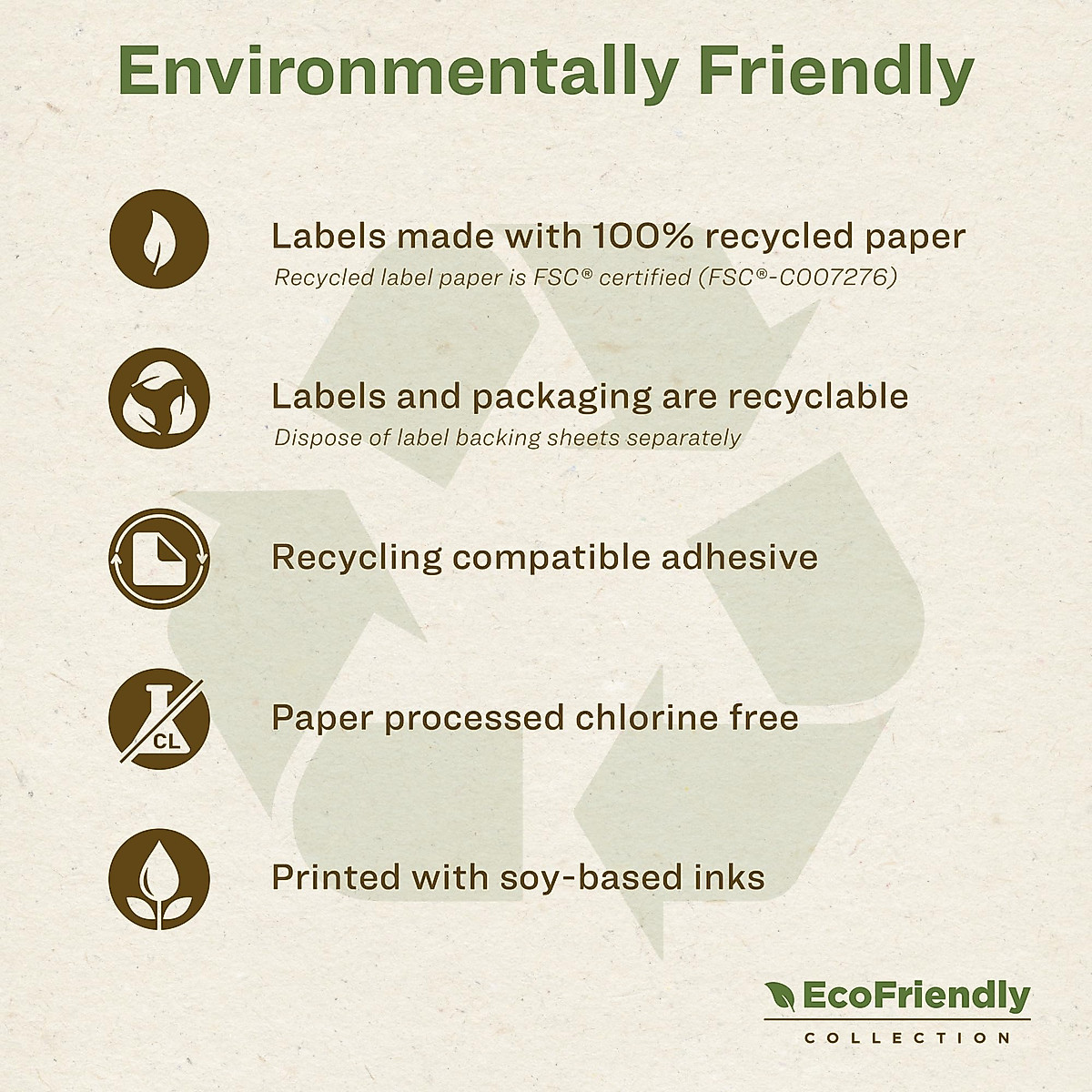 Avery EcoFriendly Recycled File Folder Labels, 2/3" x 3-7/16", White, Permanent Label Adhesive, 750 Printable Labels (48266)