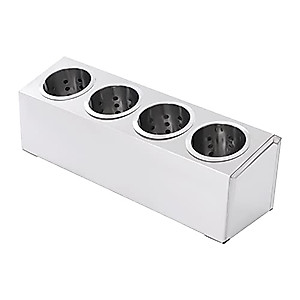 DNYSYSJ Silverware Organizer,4-Holes Flatware Organizers Stainless Steel Cylinder Flatware Silverware Utensil Holder Organizer Caddy,for Kitchen,Shops, Restaurants,Hotels,Drying Rack for Silverware