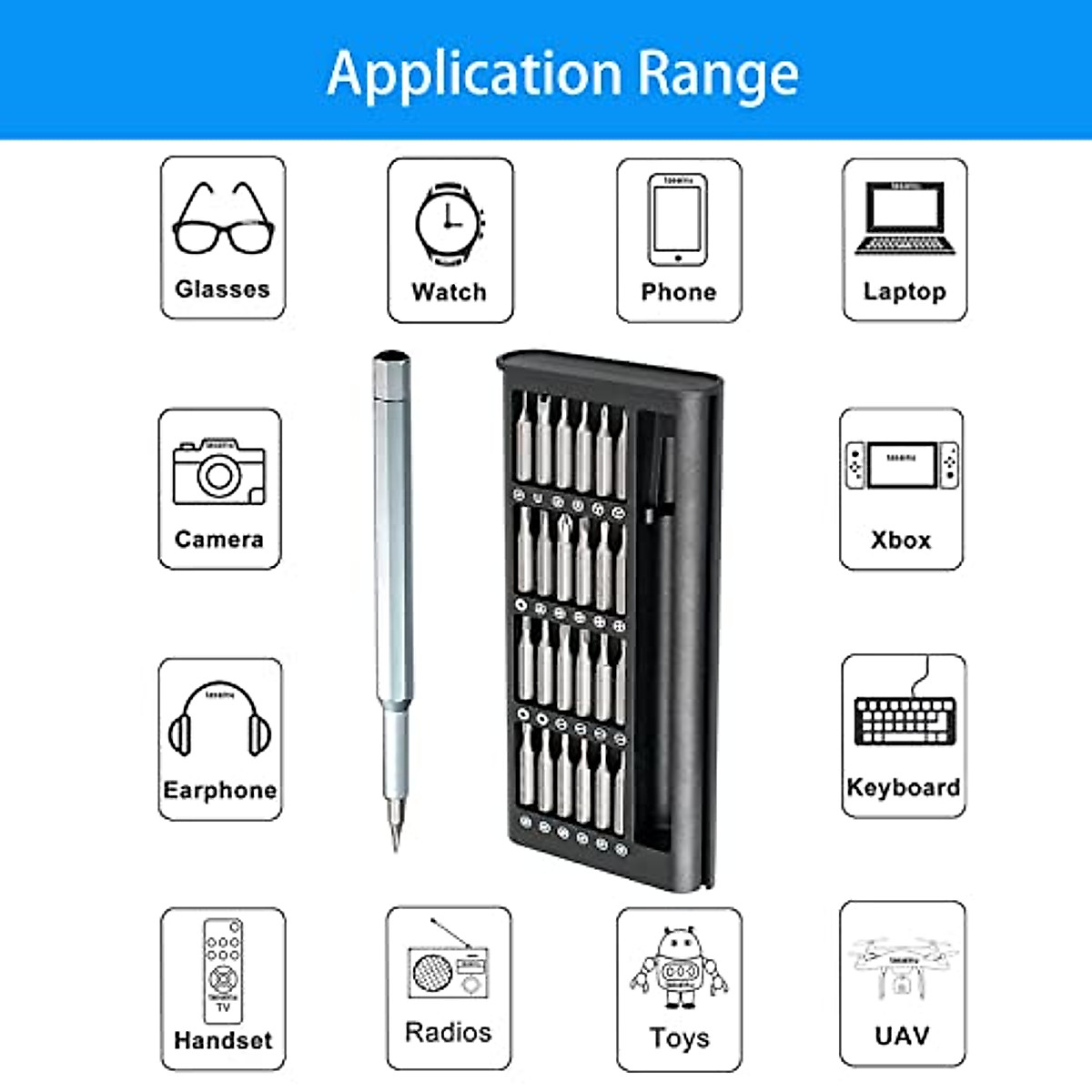 24 in 1 Small Screwdriver Sets, Precision Screwdriver Set for Electronics, Magnetic Mini Screwdriver Set, Micro Screwdriver Kit For Repairing Eyeglasses Watches Electronics Computer, tasainu
