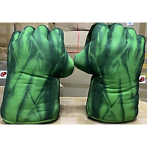 Superhero Hands Gloves Superhero Toy Fists Kids Soft Plush Superhero Costume Accessories Superhero Costumes Gloves Cosplay for Boy Girl Christmas Halloween Birthday Gift (1 Pair) Green
