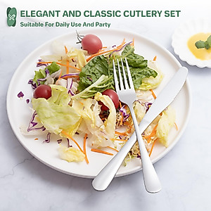 Silverware Set, 20 Piece Elegant Stainless Steel Utensil Set, Mirror Polished Premium Cutlery Set, Silver Dinner Knives Forks and Spoons Tableware Set, Dishwasher Safe