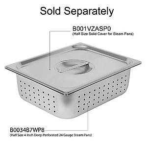 Excellante Half Size 4-Inch Deep Perforated 24 Gauge Steam Pans