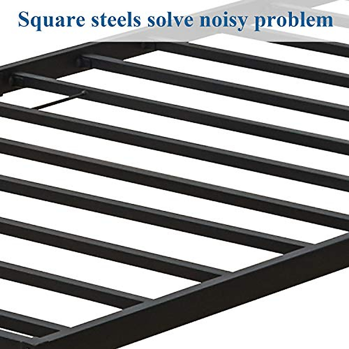 VECELO Twin Size Metal Platform Bed Frame with Headboard and Footboard, Heavy Duty Slat Support/No Box Spring Needed Mattress Foundation/Underbed Storage Space, Victorian Style, Black