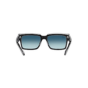 Ray-Ban RB2191 Inverness Rectangular Sunglasses, Black On Transparent/Blue Gradient, 54 mm